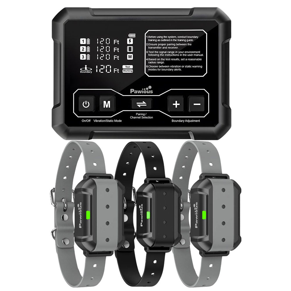 Wireless Dog Fence N5-F900 - High Precision, Set for 3 Dogs, Secure Up