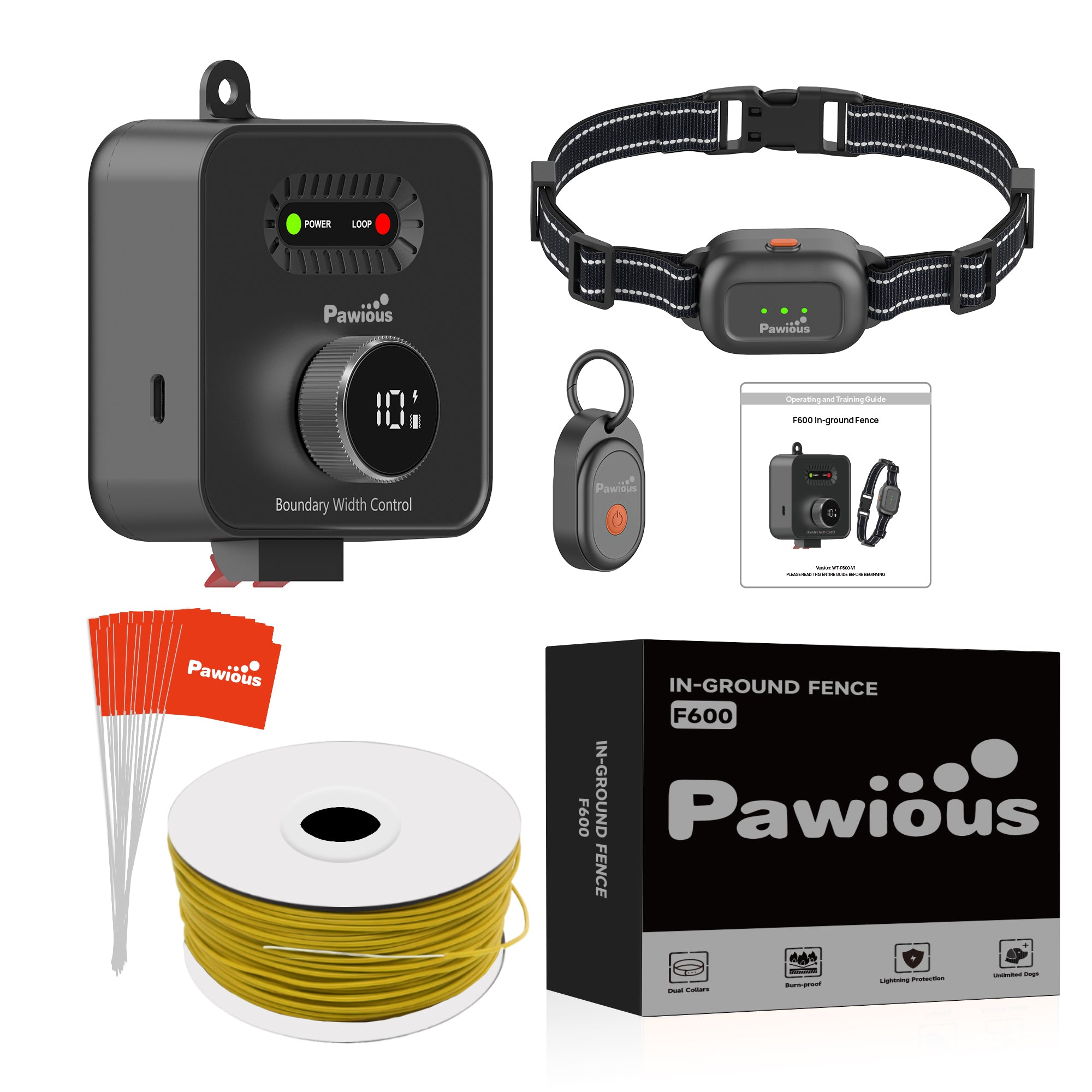 In-Ground Dog Fence F600 - Secure up to 40 Acres, Underground Electric