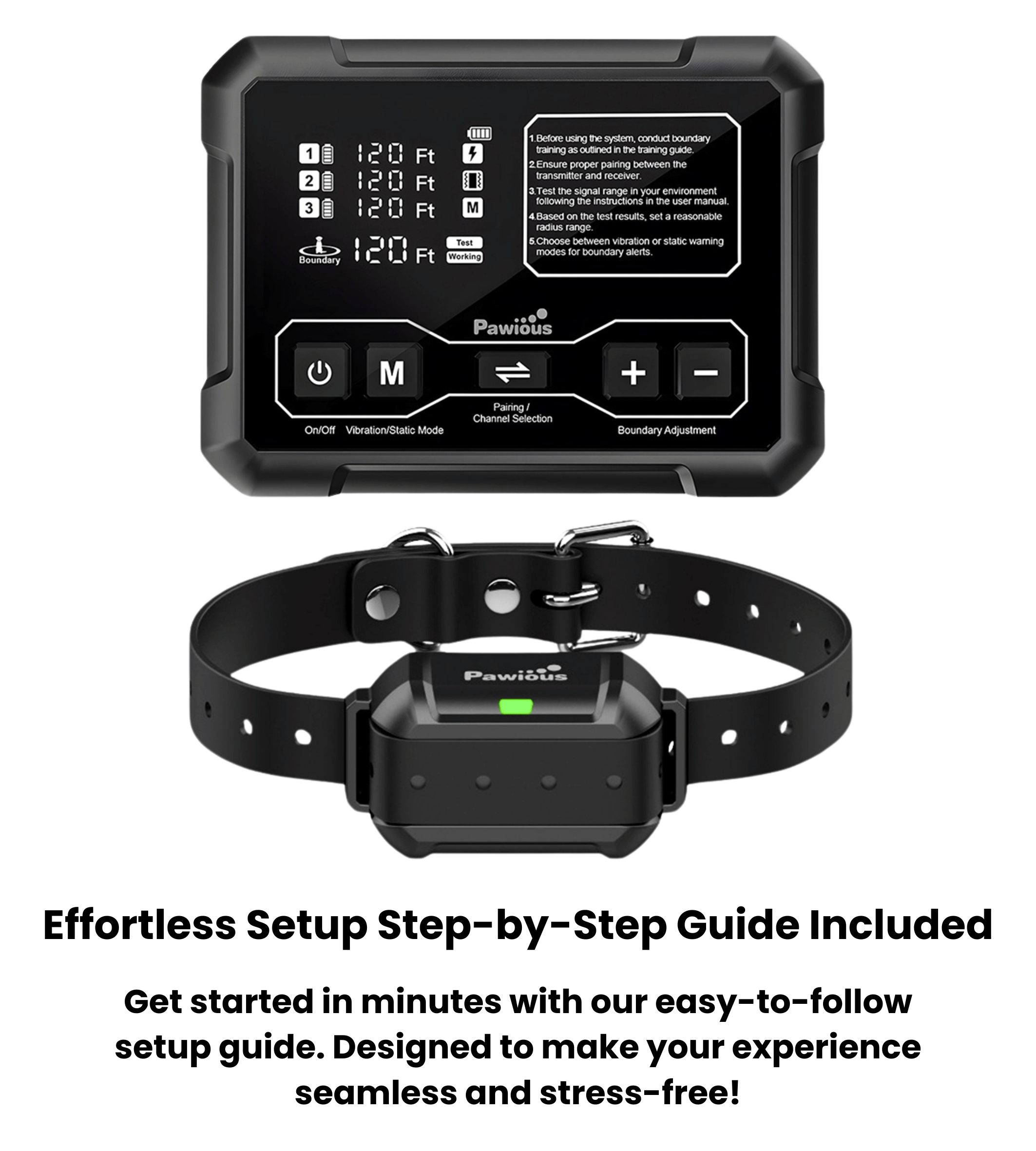 Wireless Dog Fence F900 - High Precision, Control Up to 3 Dogs, Secure